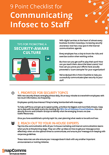 Download: 9 Point Checklist Communicating Infosec to Staff